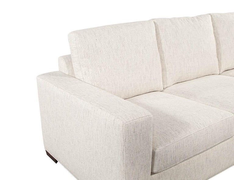 Custom Modern Living Room Sofa Set in Designer Cream Fabric For Sale at ...