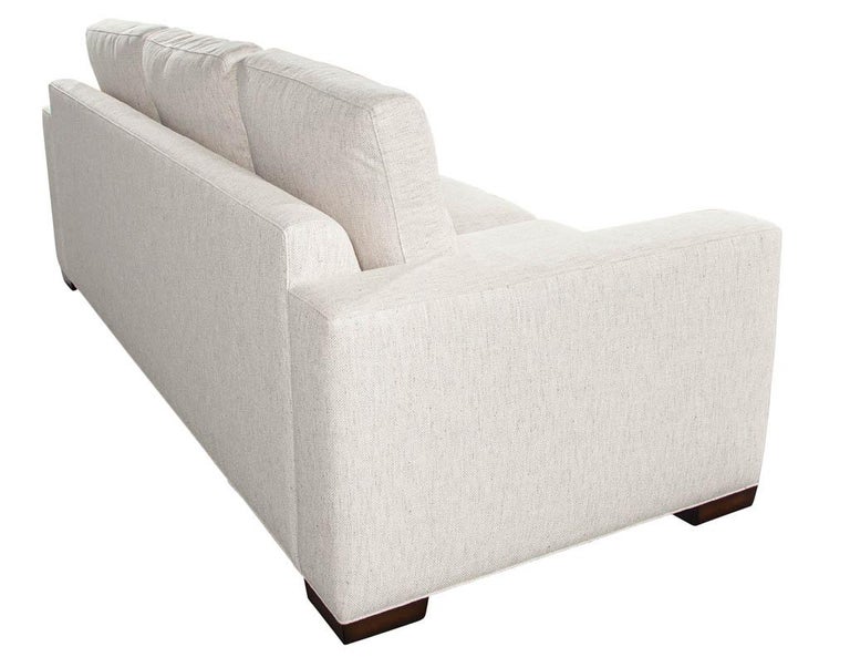 Custom Modern Living Room Sofa Set in Designer Cream Fabric For Sale at ...