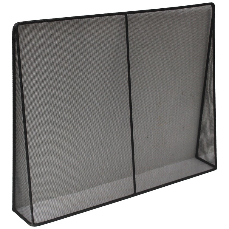 Custom Modern Metal Fireplace Screen by JED Design at 1stDibs