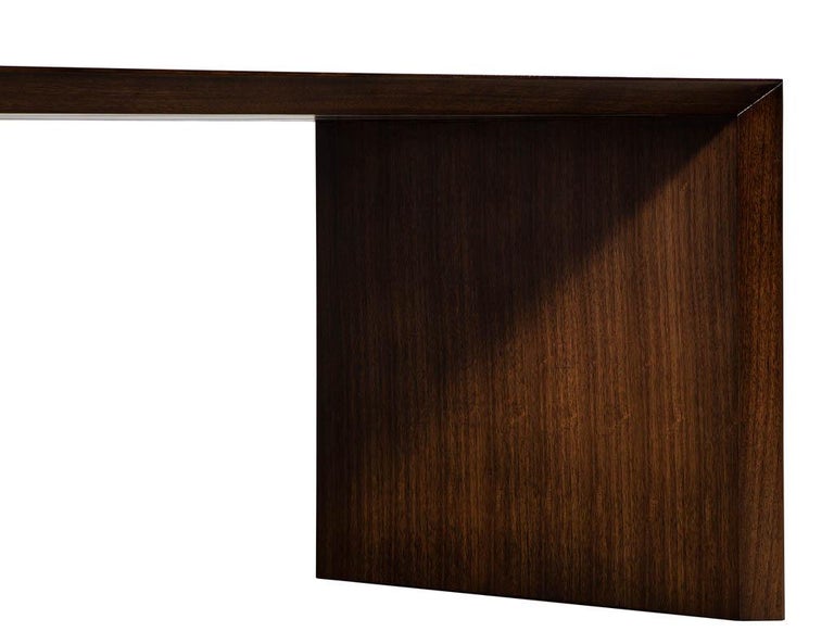 Custom Modern Waterfall Desk with Marble Accent For Sale at 1stDibs