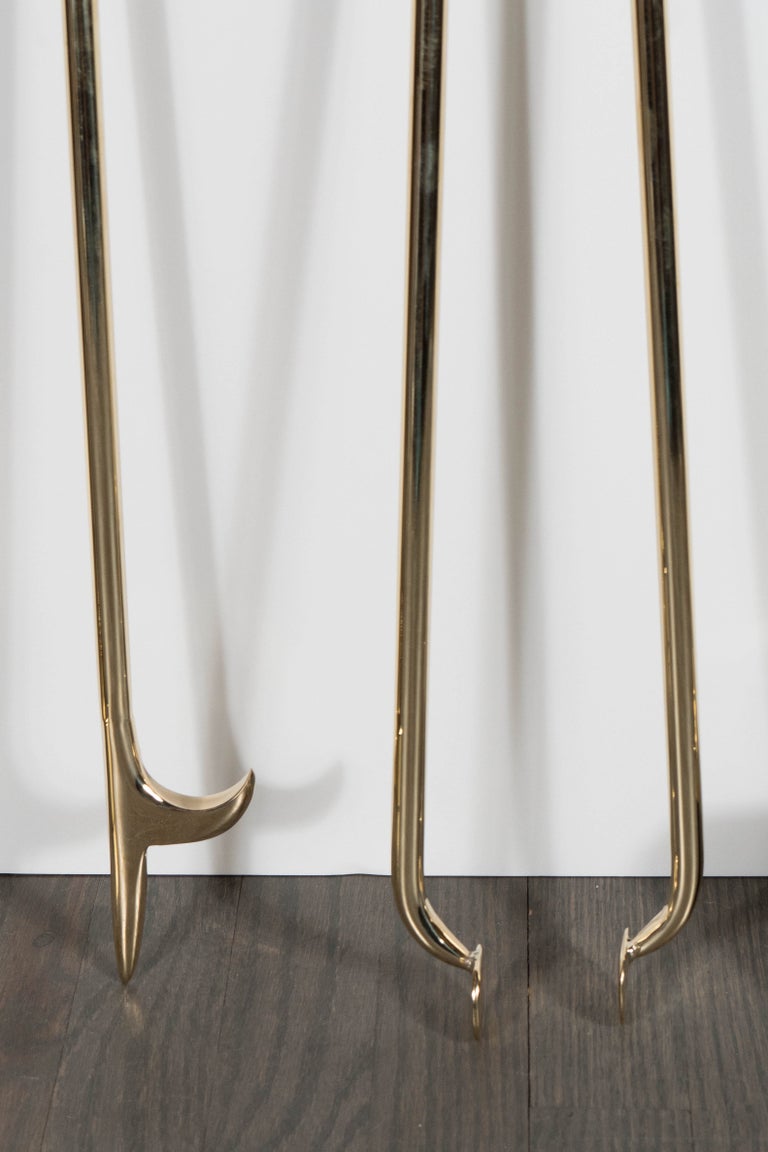 Custom Modernist Four-Piece Fire Tool Set in Polished Brass For Sale at ...