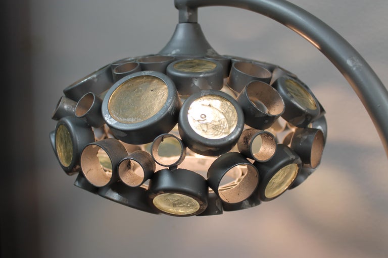 Custom Modernist Glass and Steel Lamp For Sale at 1stDibs