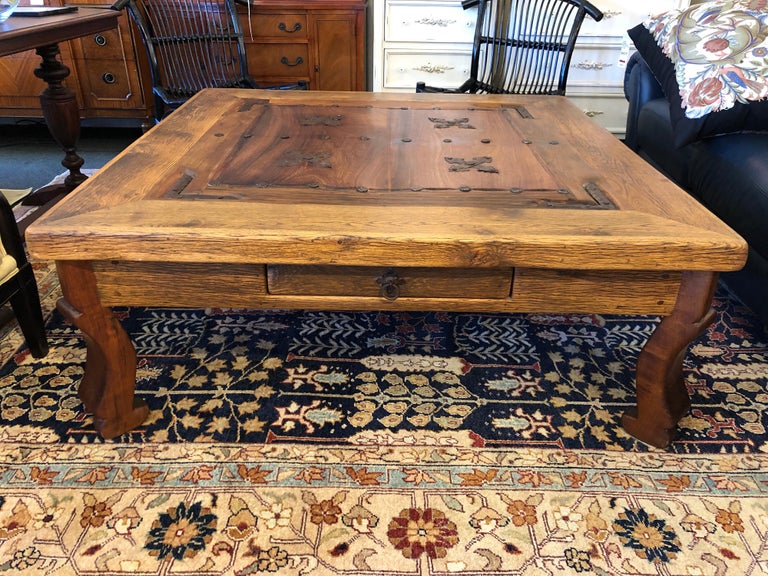 Custom Monumental Rustic Coffee Table For Sale at 1stDibs