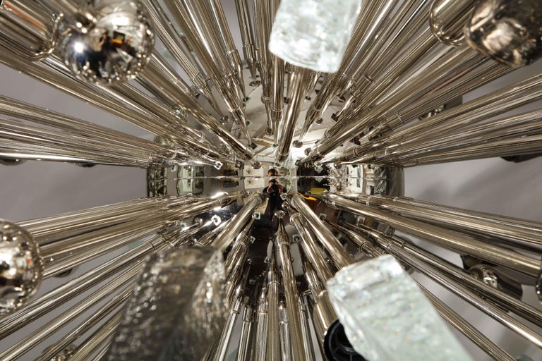 Clear and Smoke Murano Glass Spike Sputnik Chandelier With Metal ...