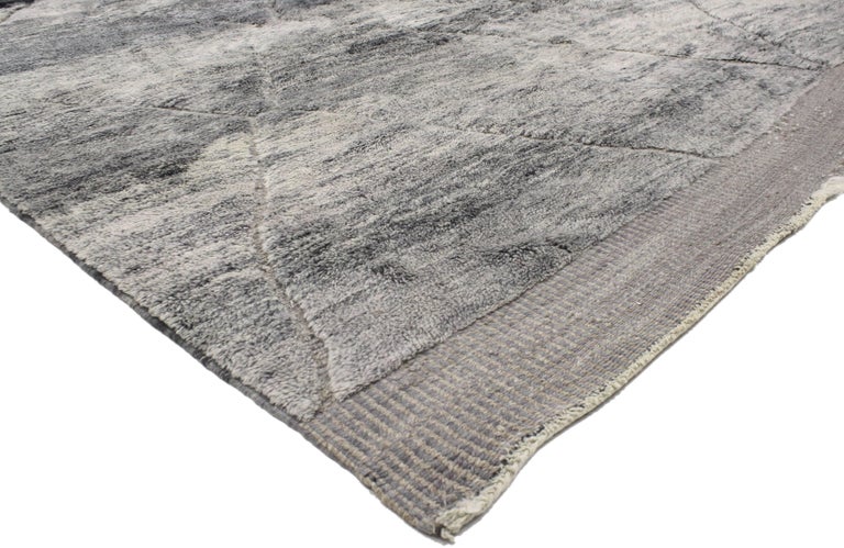Custom New Grey Moroccan Style Rug with Modern Bauhaus Design at 1stDibs