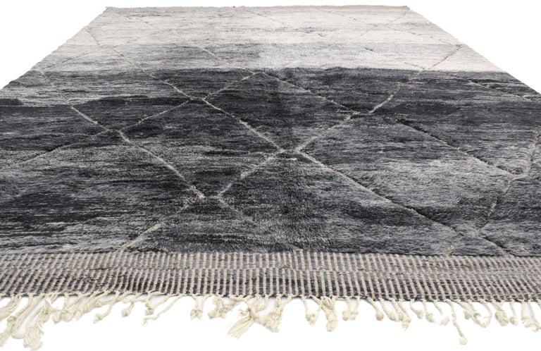 Custom New Grey Moroccan Style Rug with Modern Bauhaus Design at 1stDibs