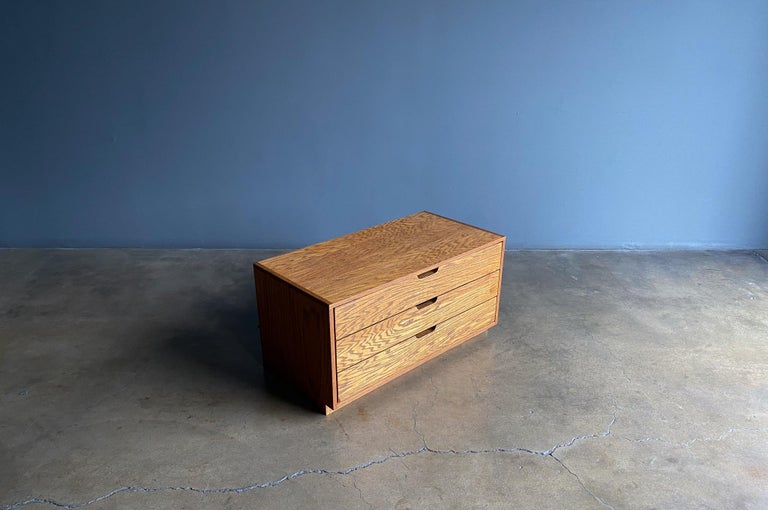 Custom Oak Plywood Small Scale Three Drawer Chest, 1970's For Sale at ...