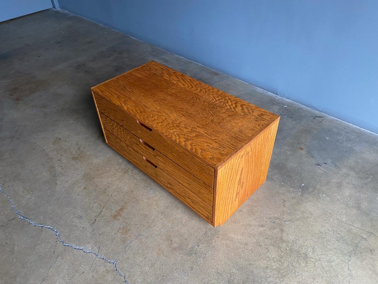 Custom Oak Plywood Small Scale Three Drawer Chest, 1970's For Sale at ...