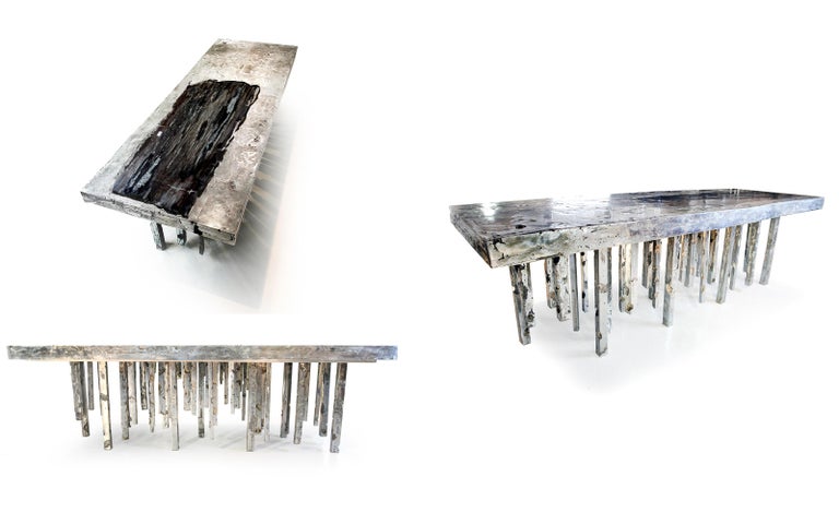 Custom One of a Kind Solid Zinc Sculptural Dining Table at 1stDibs ...