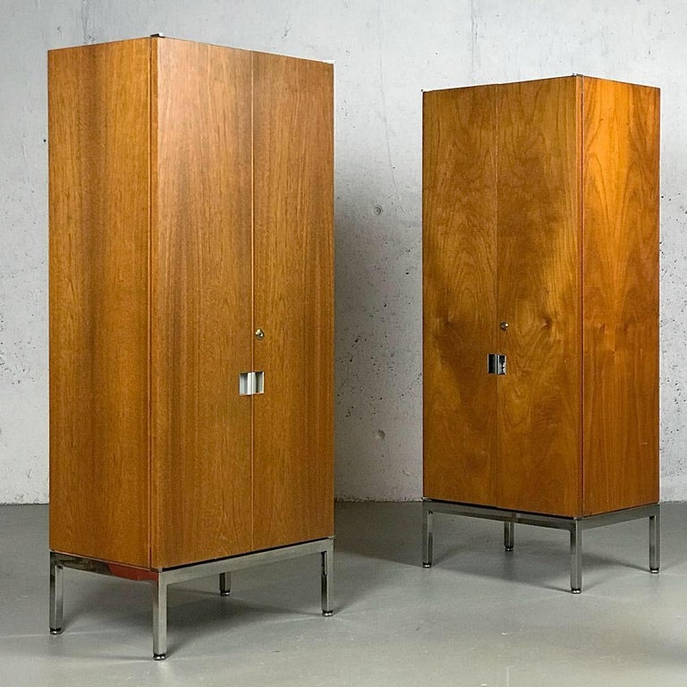 Knoll Armoire Cabinet in Teak and Chrome Custom Order Knoll Chest ...
