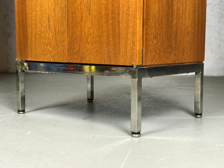 Knoll Armoire Cabinet in Teak and Chrome Custom Order Knoll Chest ...