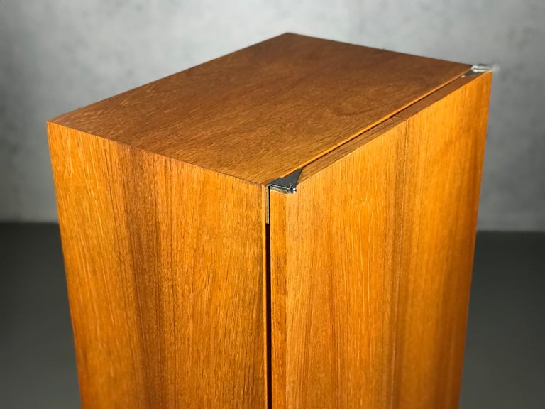 Knoll Armoire Cabinet in Teak and Chrome Custom Order Knoll Chest ...