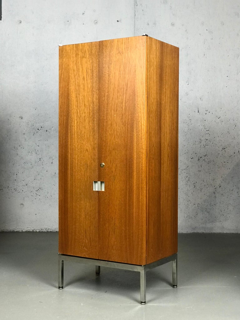 Knoll Armoire Cabinet in Teak and Chrome Custom Order Knoll Chest ...