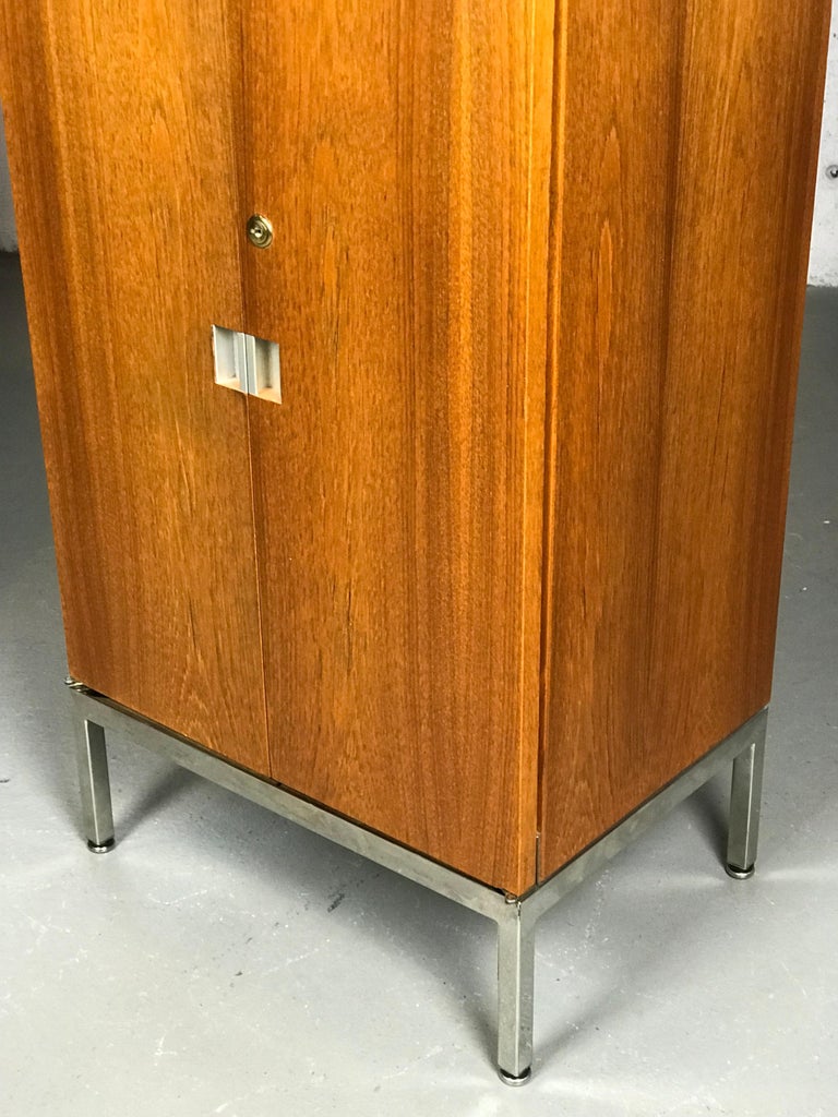 Knoll Armoire Cabinet in Teak and Chrome Custom Order Knoll Chest ...