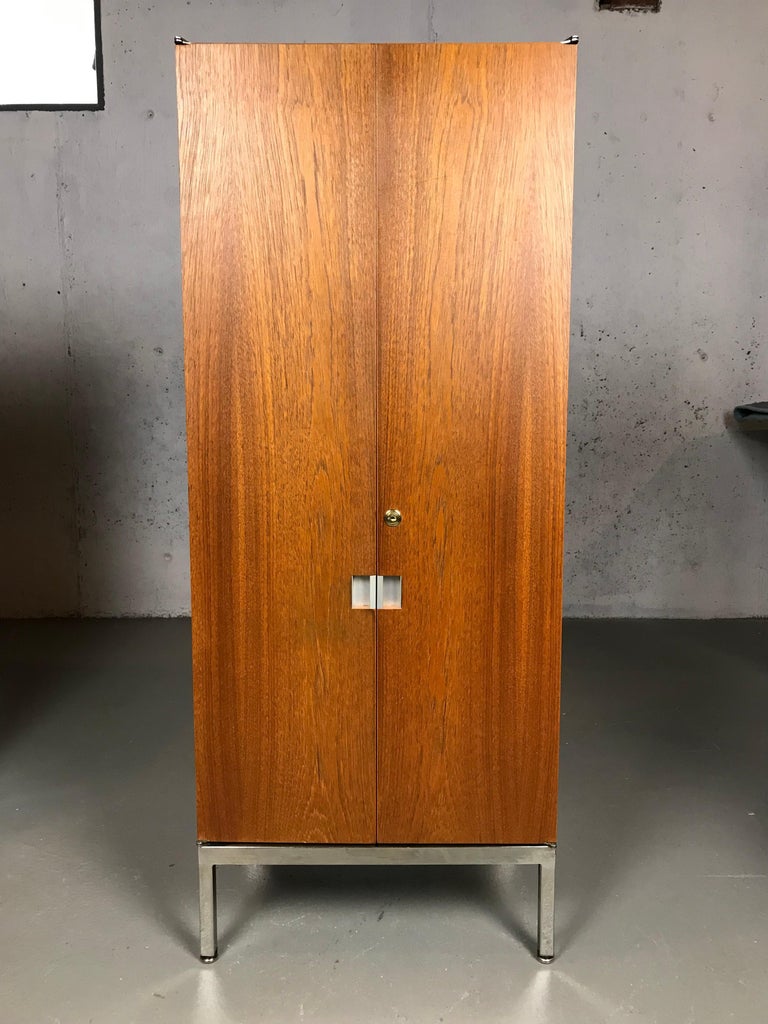 Knoll Armoire Cabinet in Teak and Chrome Custom Order Knoll Chest ...