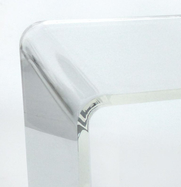 Custom Order Lucite Waterfall Table with Curved Sides For Sale at ...