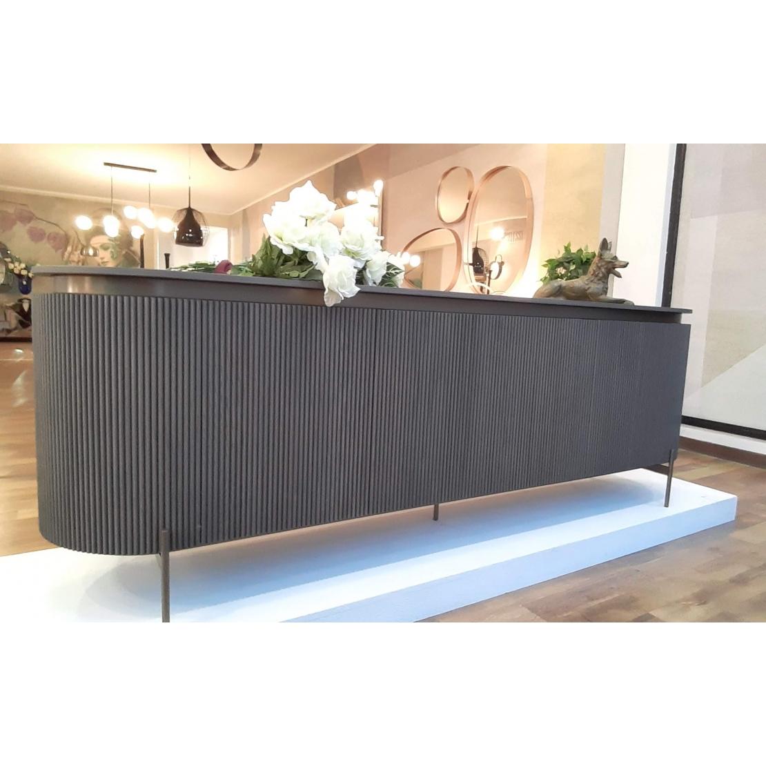 Custom Oval Sideboard with Fluted Design, Top in Stoneware For Sale at ...