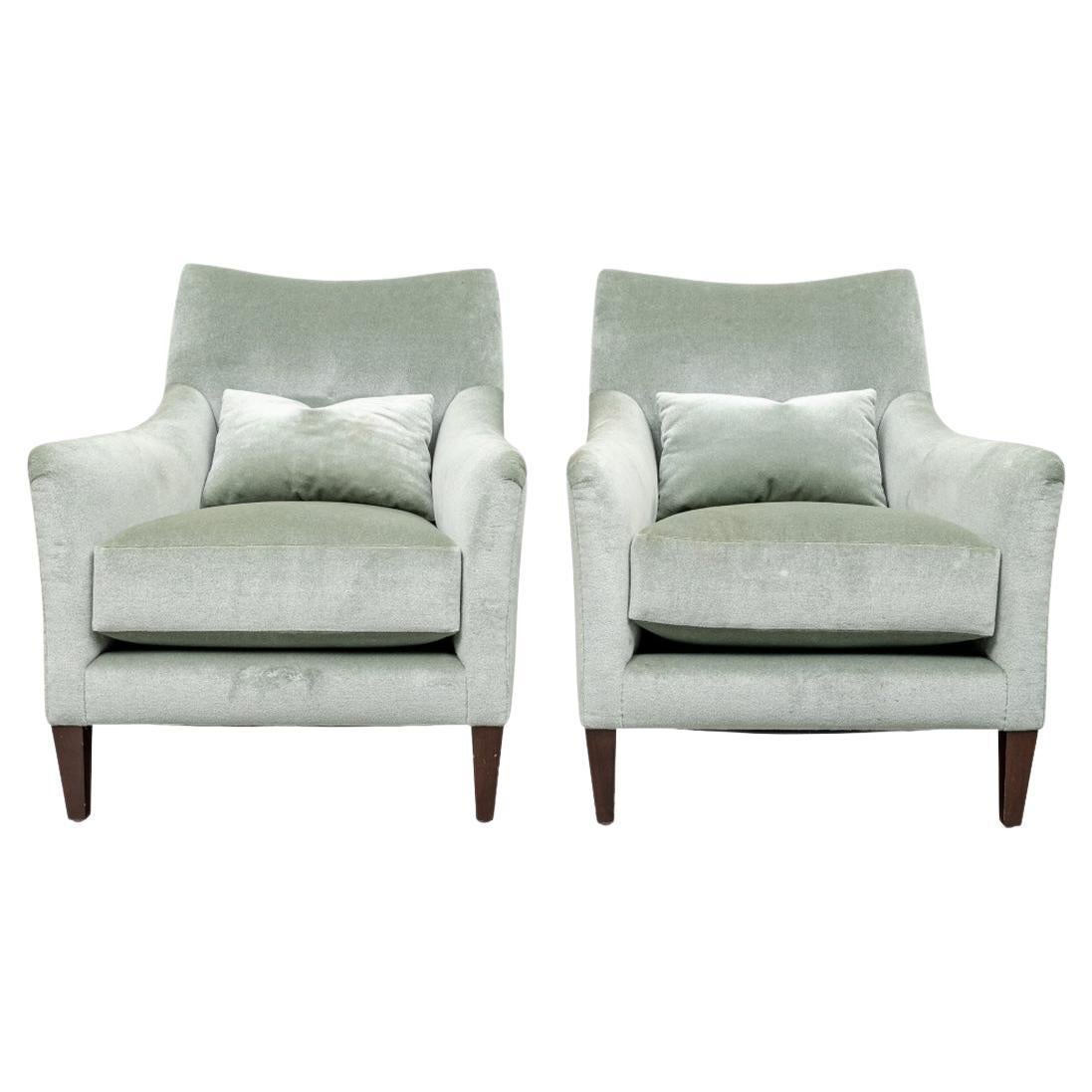 Pair of Mid Century Chocolate Leather Recliner Club Chairs at 1stDibs