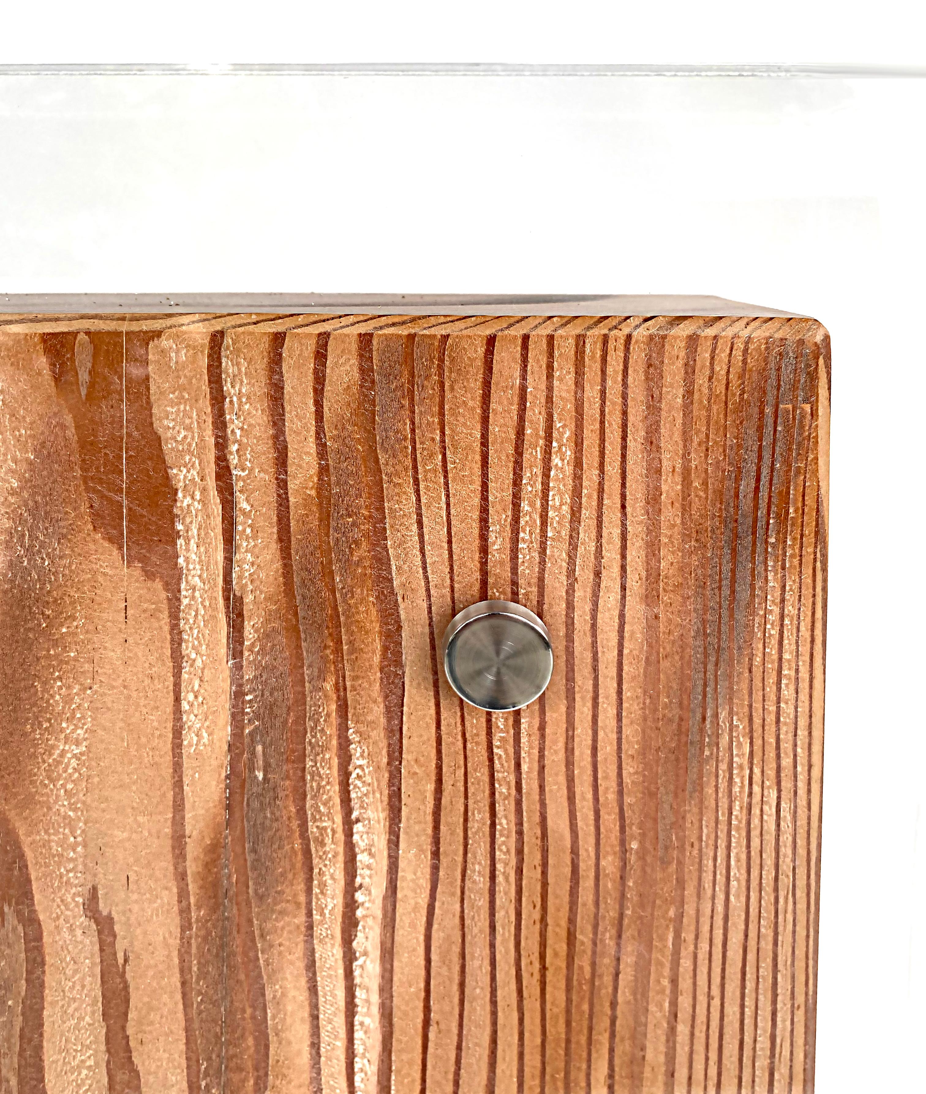 Custom Prototype, Lucite and Encased Douglas Fir Wood Sculptural Chair ...