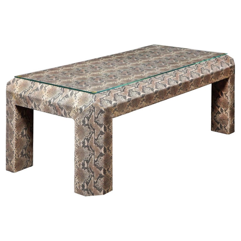 Chic Cocktail Table in Exotic Python 2010 For Sale at 1stDibs