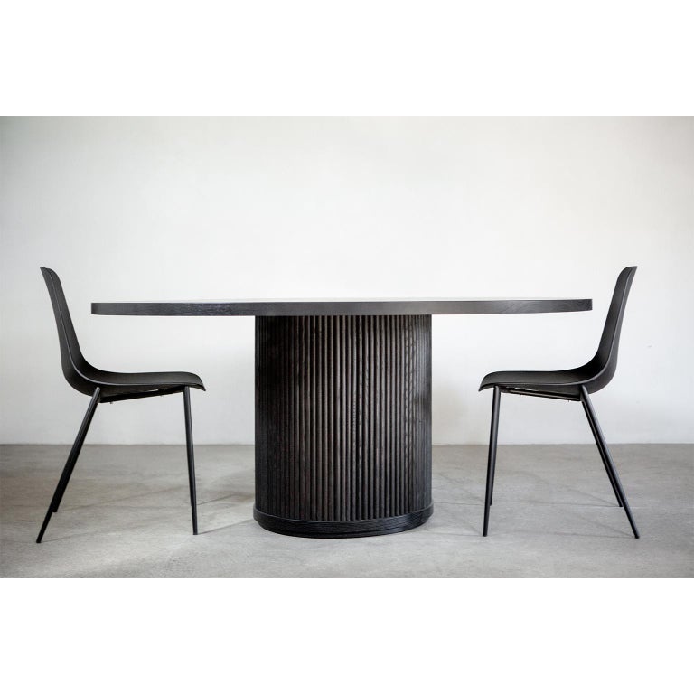 Custom Radius Meeting Table Made with a Solid Wood Top and Tambour ...