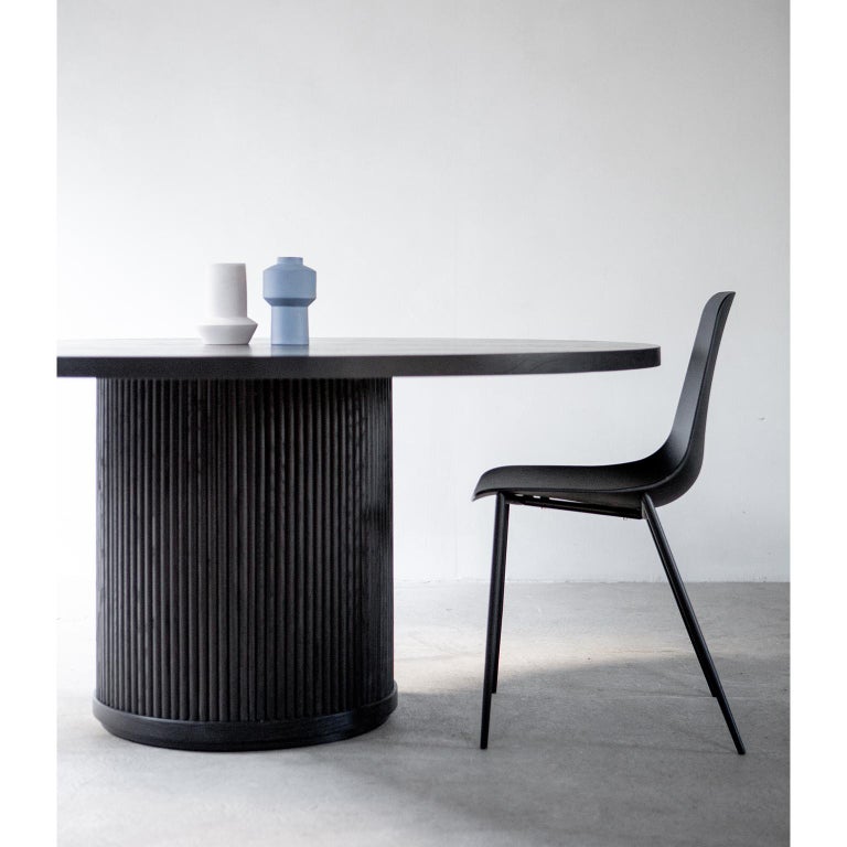 Custom Radius Meeting Table Made with a Solid Wood Top and Tambour ...