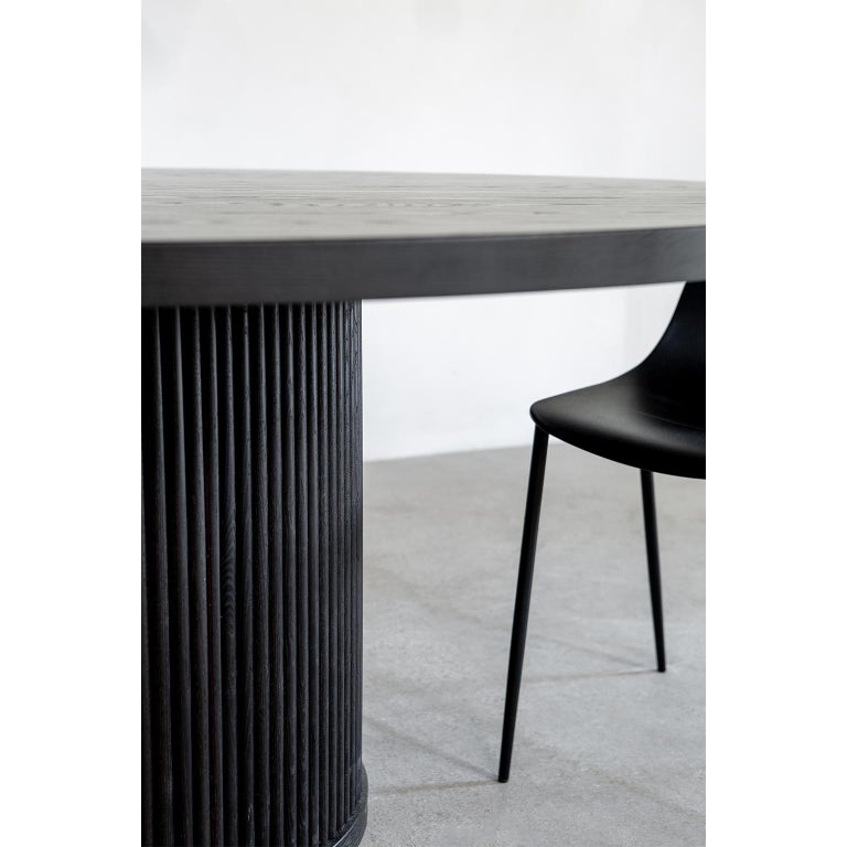 Custom Radius Meeting Table Made with a Solid Wood Top and Tambour ...