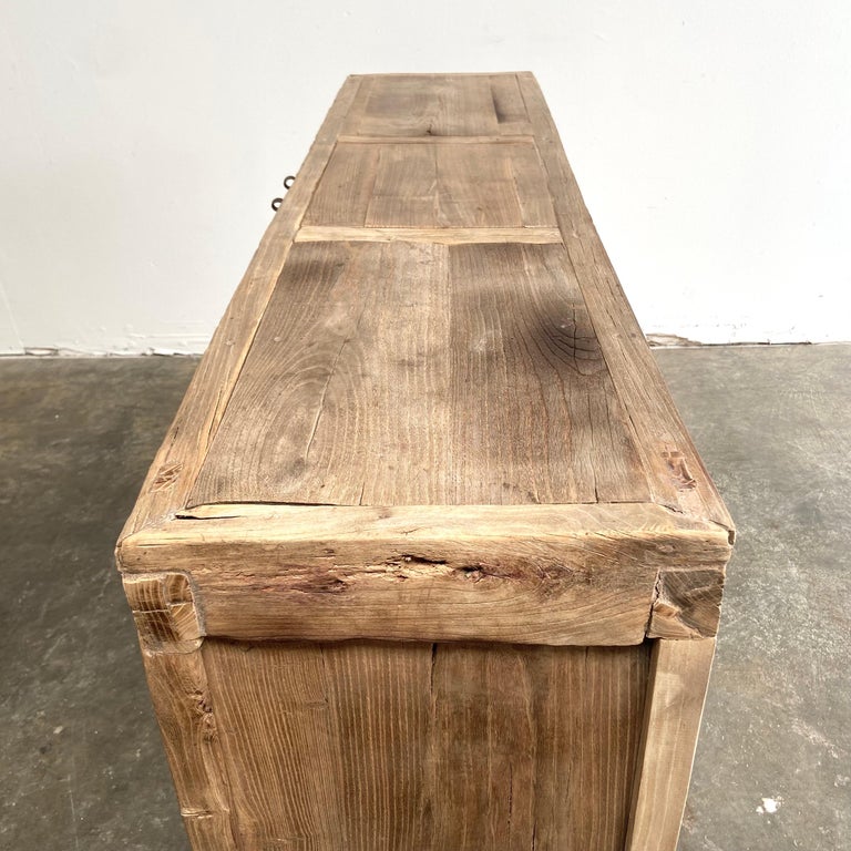 Custom Reclaimed Elm Wood 3 Door Cabinet or Console at 1stDibs