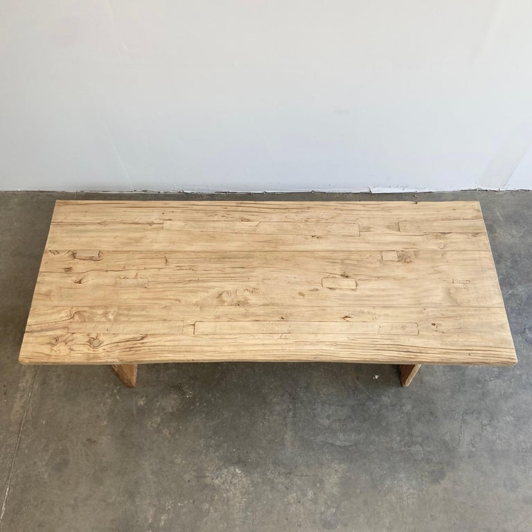 Custom Reclaimed Elm Wood Dining Table at 1stDibs