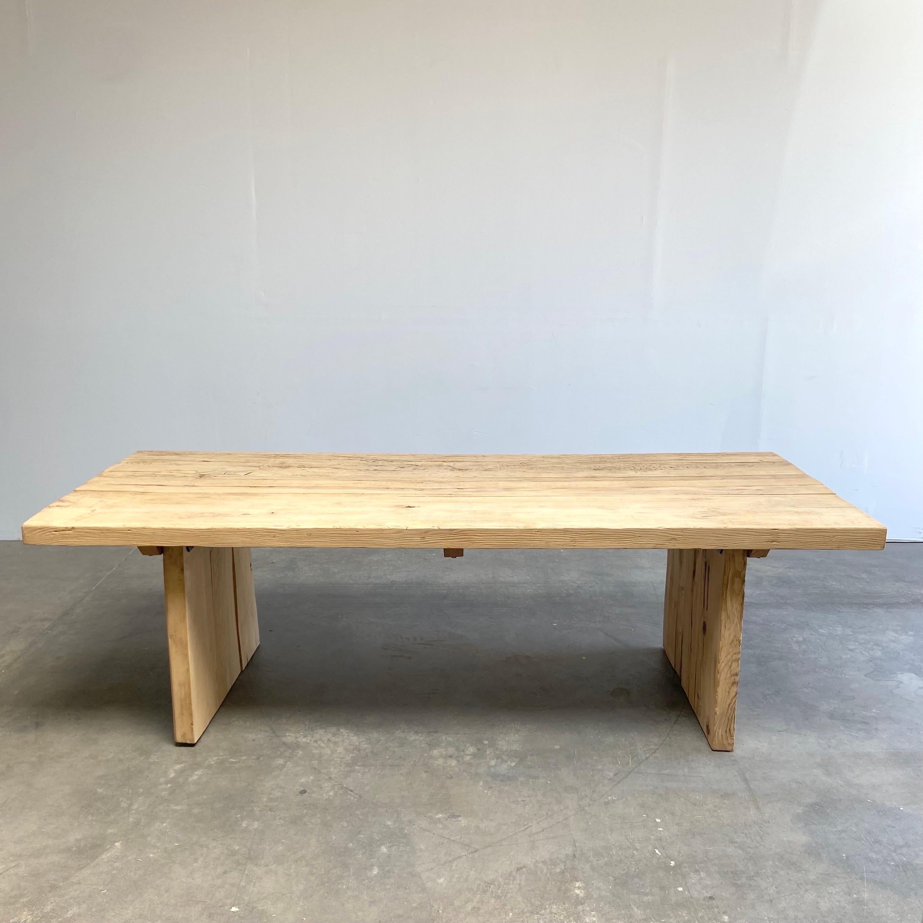 Custom Reclaimed Elm Wood Dining Tabl at 1stDibs