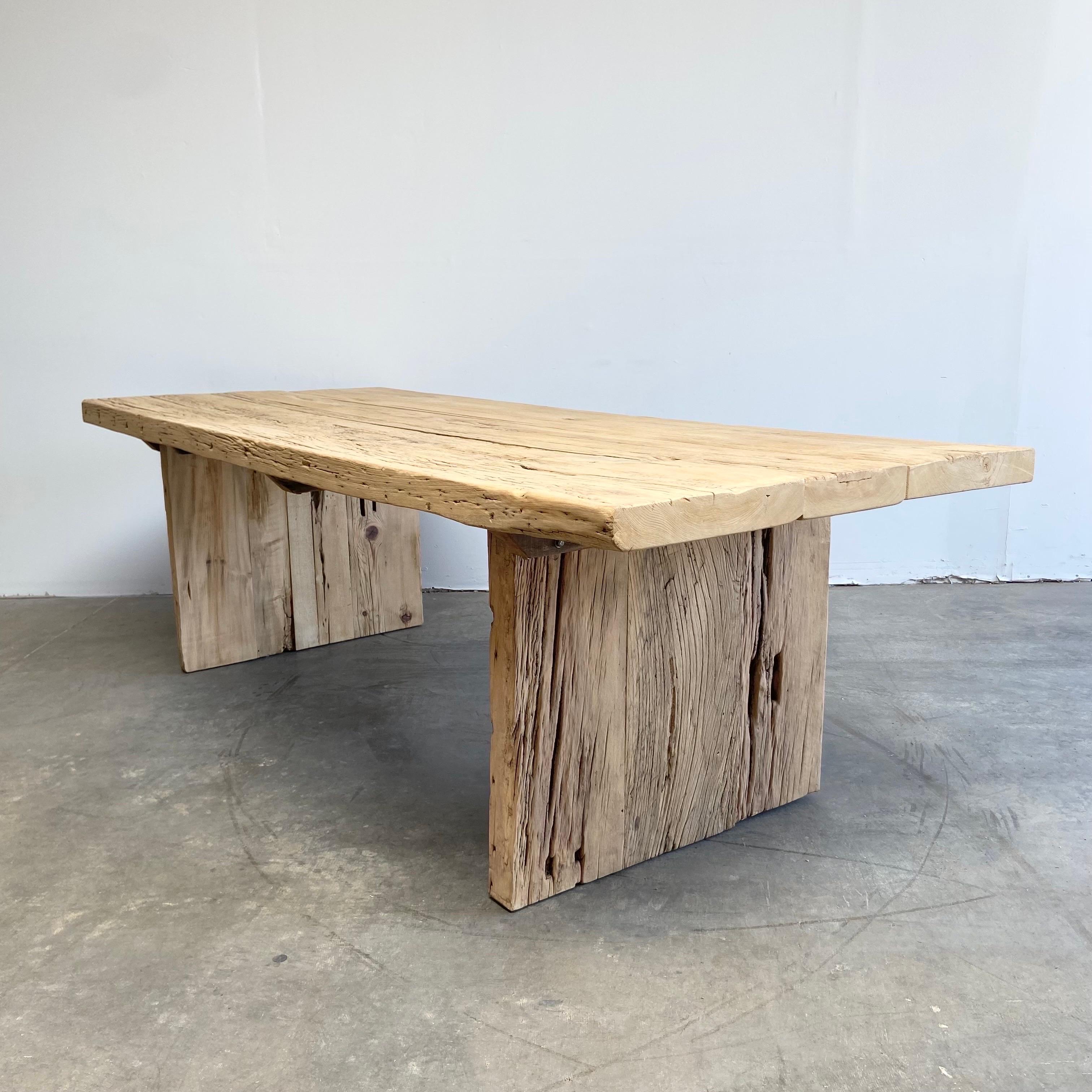 Custom Reclaimed Elm Wood Dining Tabl at 1stDibs