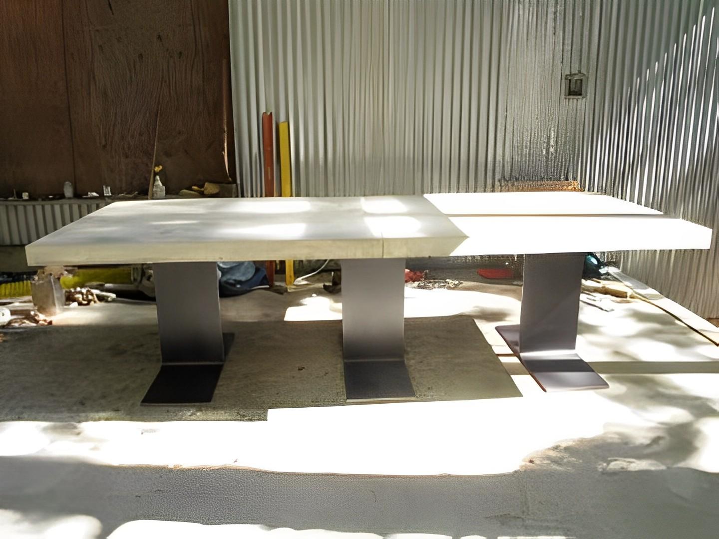 Custom Rectangular Concrete Bench or Dining, Console, Coffee Table Tops ...