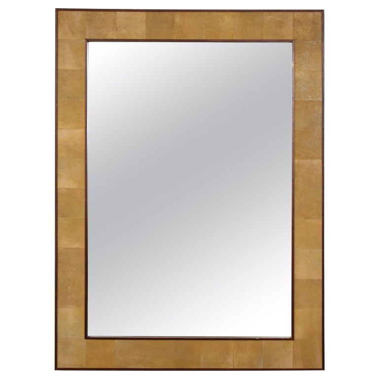 Custom Rectangular Shagreen Mirror at 1stdibs