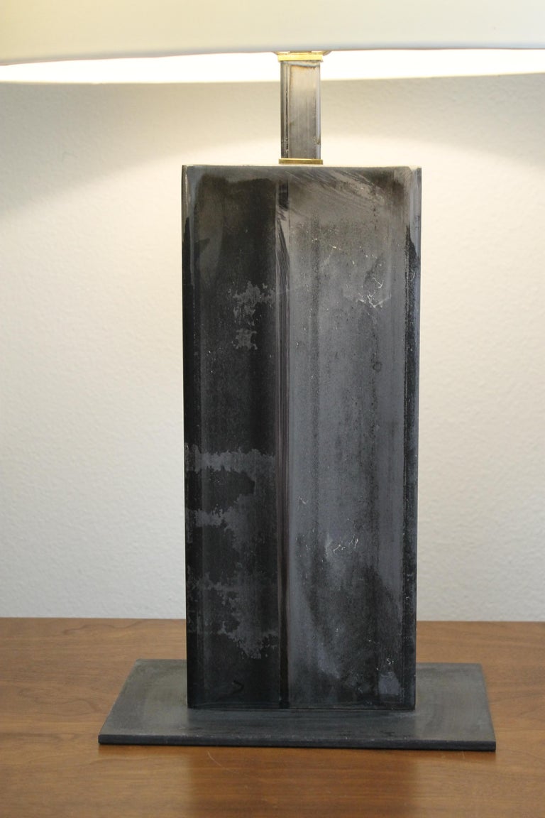 Custom Rectangular Steel Table Lamp, Medium Version For Sale at 1stDibs