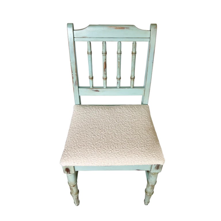 Custom Refinished Vintage Dixie Faux Bamboo Vanity Chair For Sale at ...