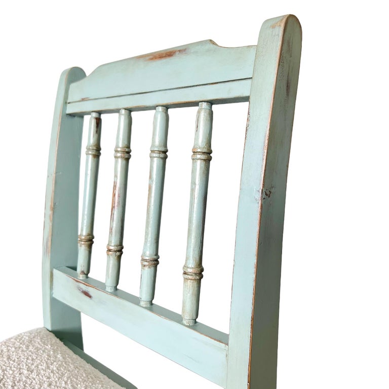 Custom Refinished Vintage Dixie Faux Bamboo Vanity Chair For Sale at ...