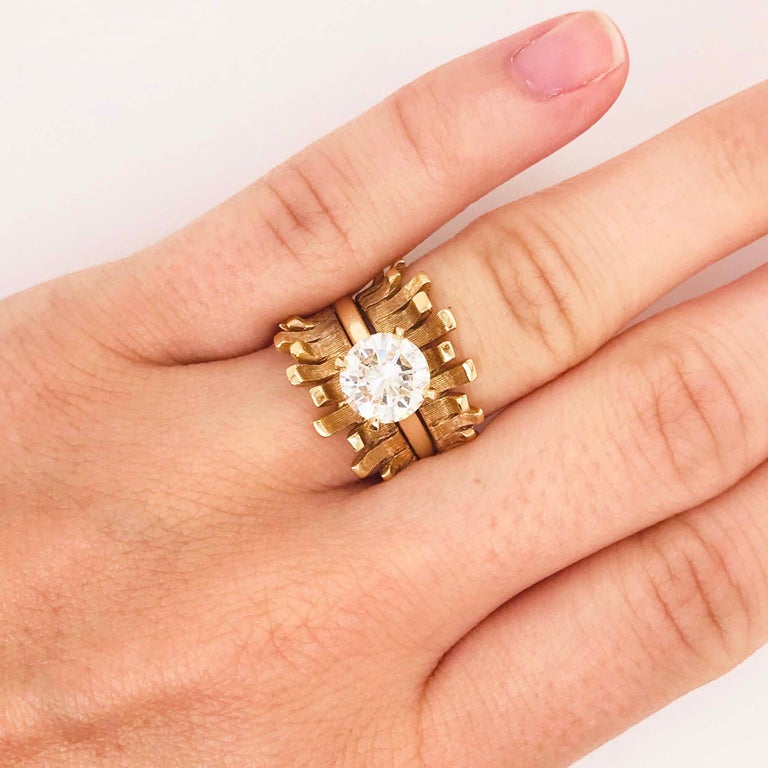 Custom Ring Enhancer 14 Karat Gold Organic, Ring Guard with Custom ...