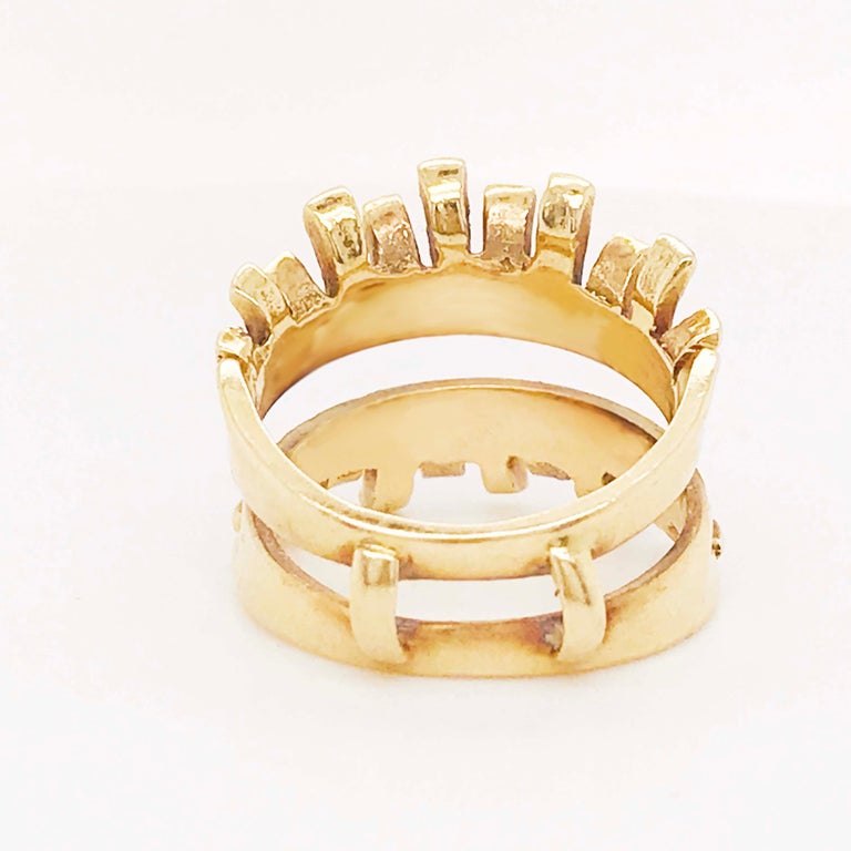 Custom Ring Enhancer 14 Karat Gold Organic, Ring Guard with Custom ...