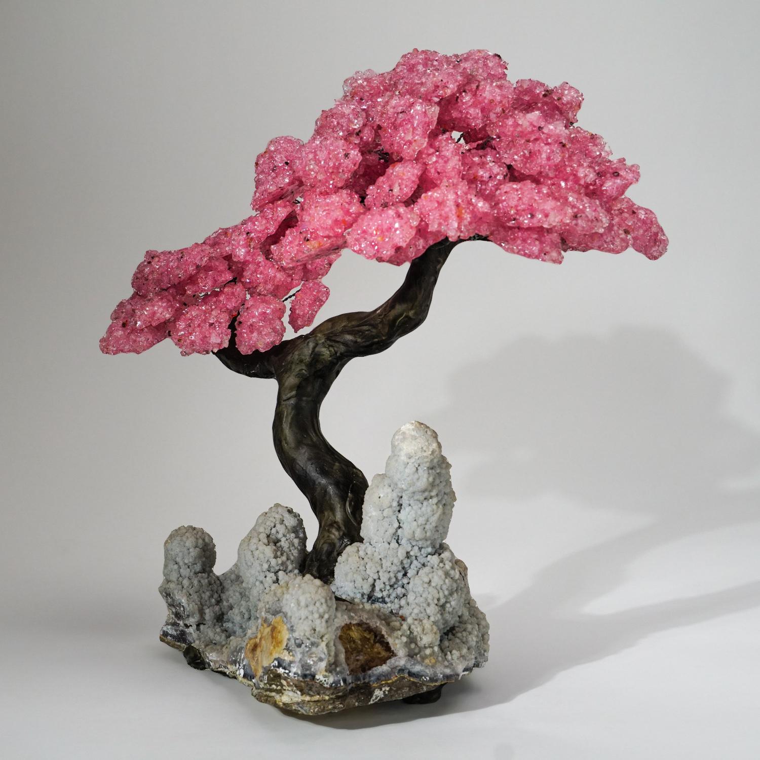 Rose Quartz Clustered Gemstone Tree on Stalactite Matrix For Sale at ...