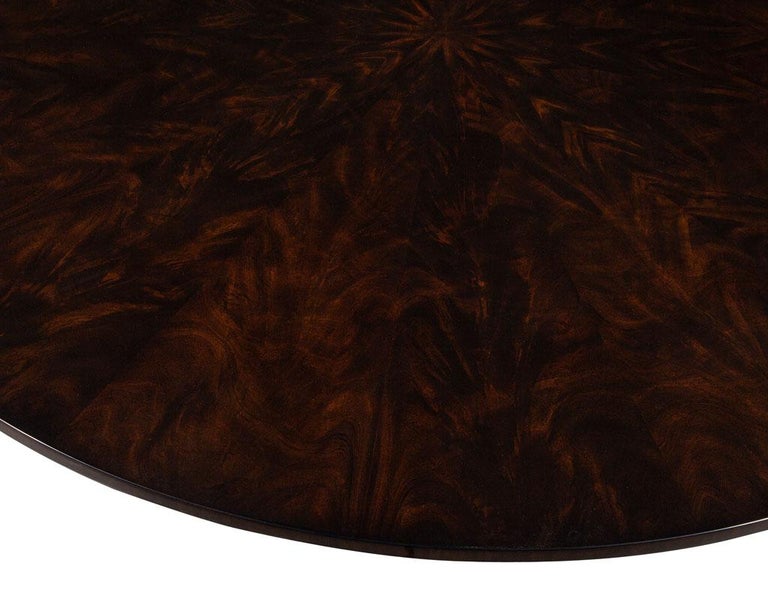 Custom Round Sunburst Mahogany Dining Table by Carrocel For Sale at 1stDibs