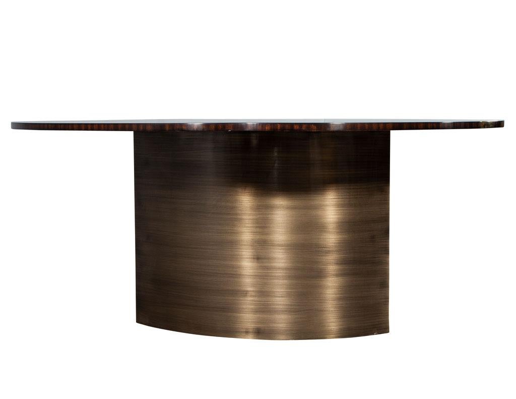 Custom Round Sunburst Mahogany Dining Table by Carrocel For Sale at 1stDibs