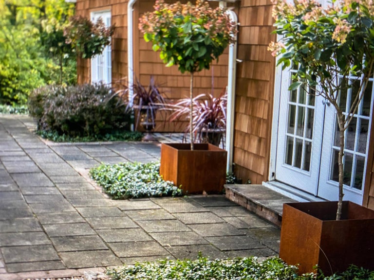 Custom Rustic Rusted Metal Planters For Sale at 1stDibs
