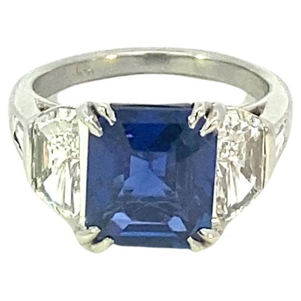 Custom Sapphire and Diamond Ring For Sale at 1stDibs