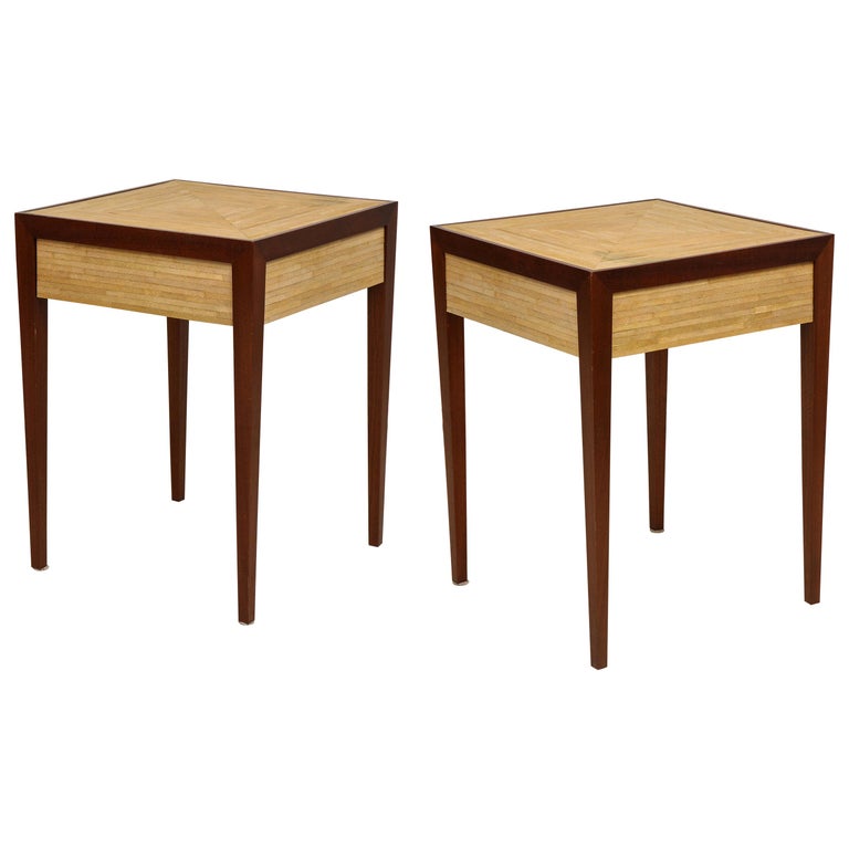 Custom Shagreen-Top Tables with Central Drawer in the Jean-Michel Frank ...