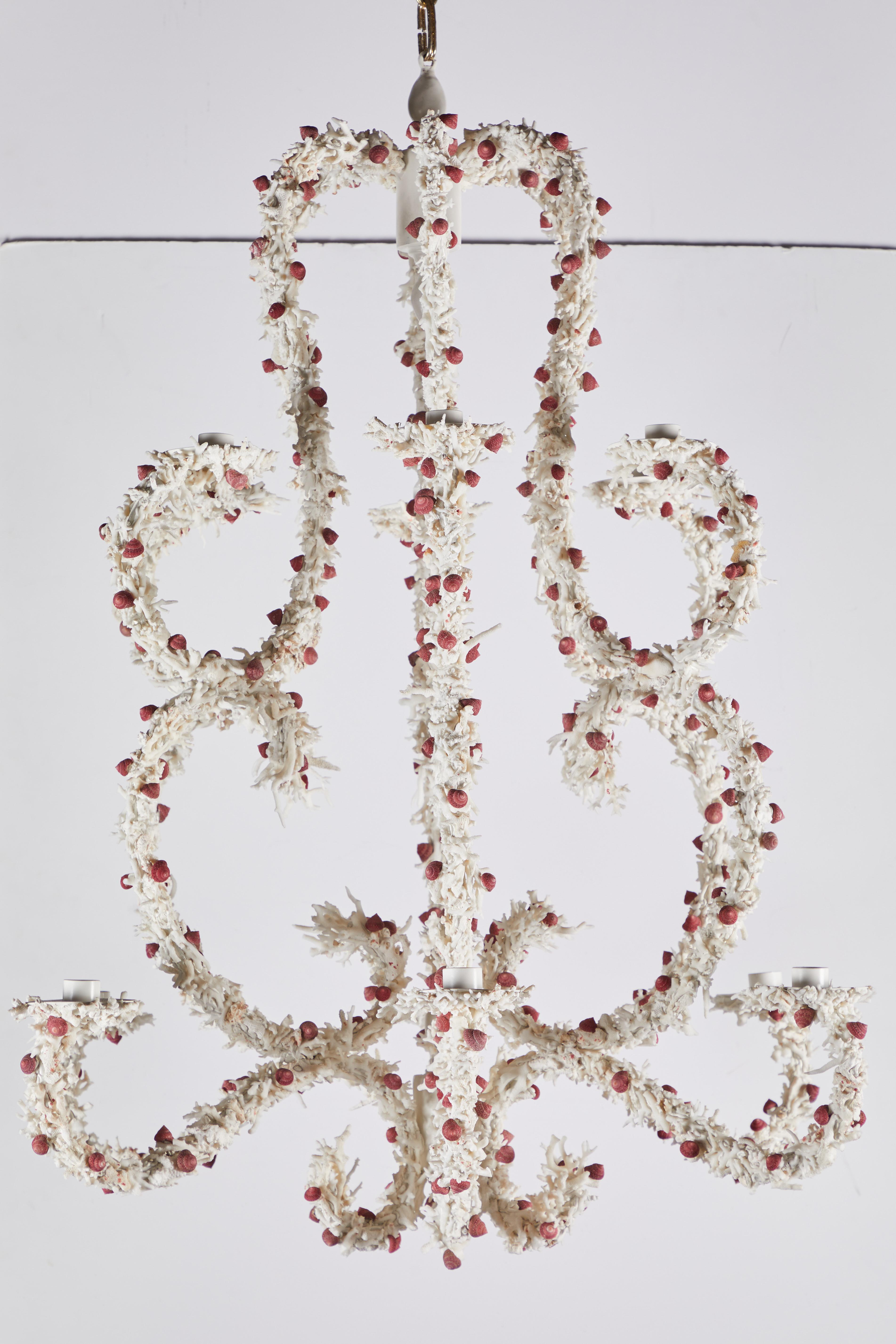 Custom Shell and Coral Chandelier by Atelier MVM For Sale at 1stDibs