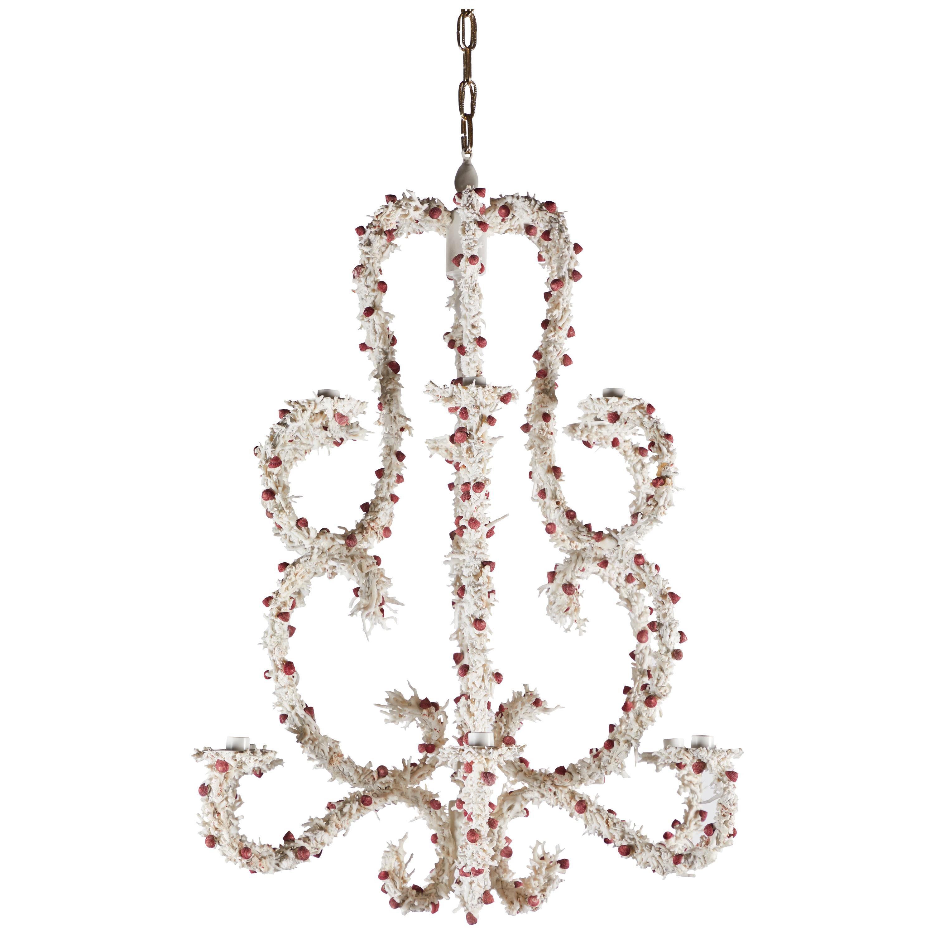 Custom Shell and Coral Chandelier by Atelier MVM For Sale at 1stDibs