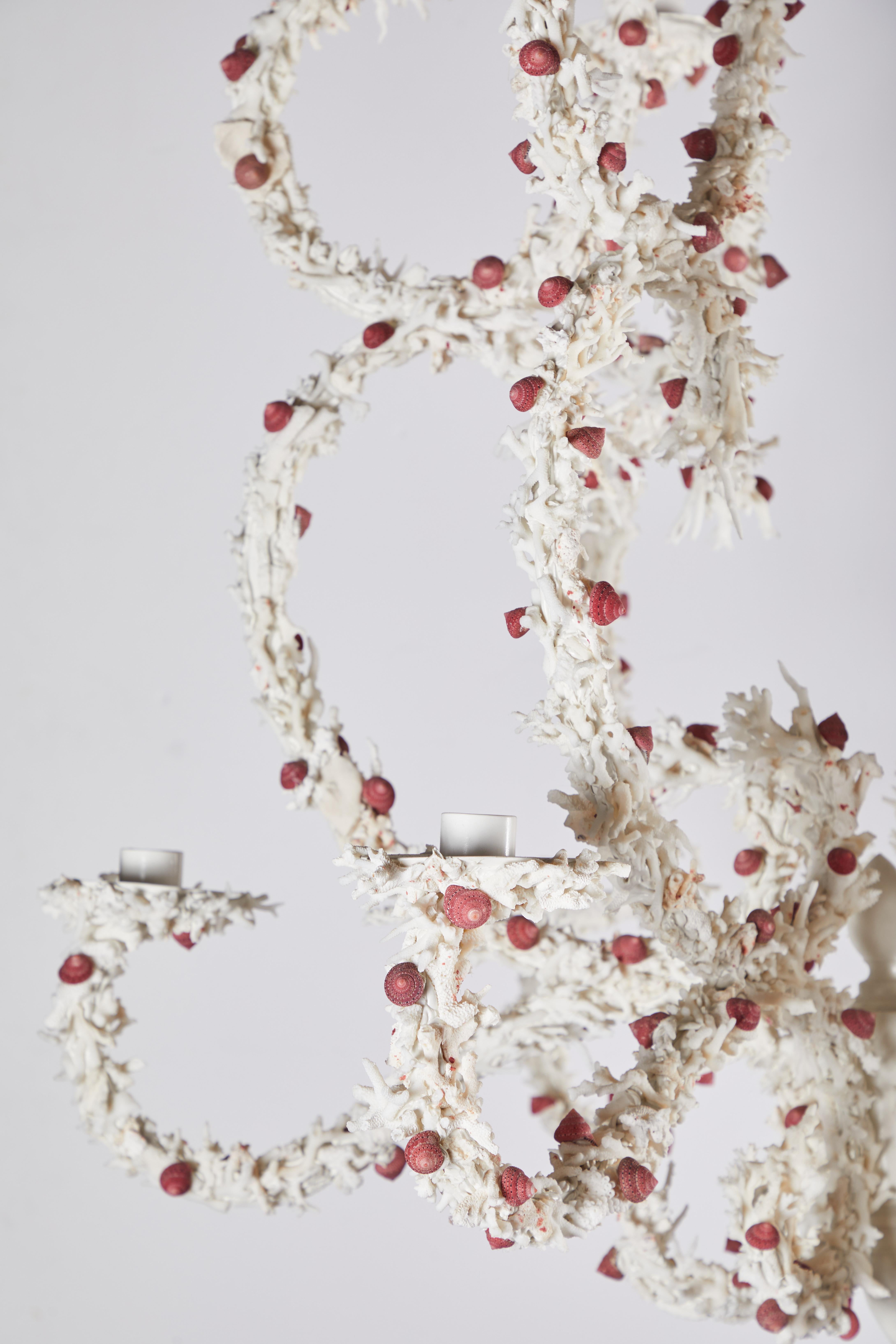 Custom Shell and Coral Chandelier by Atelier MVM For Sale at 1stDibs