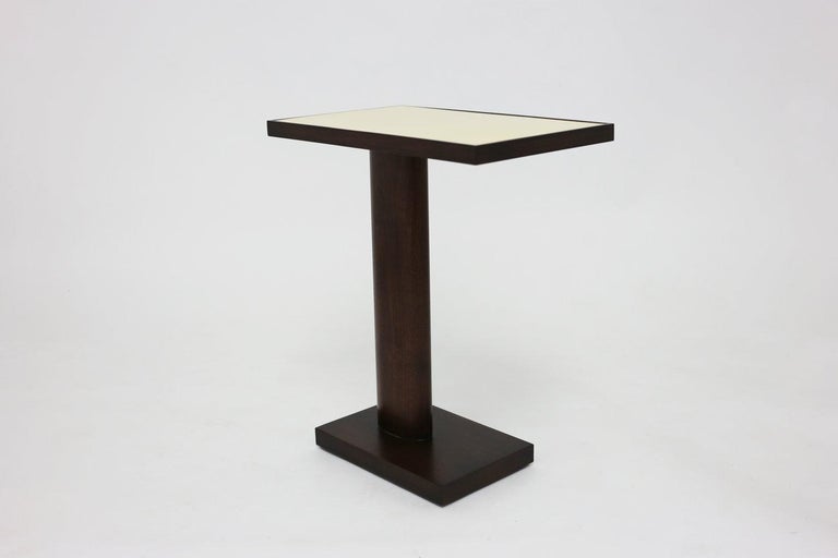 Custom Side Table in Mahogany with Upholstered and Lacquered Top For ...