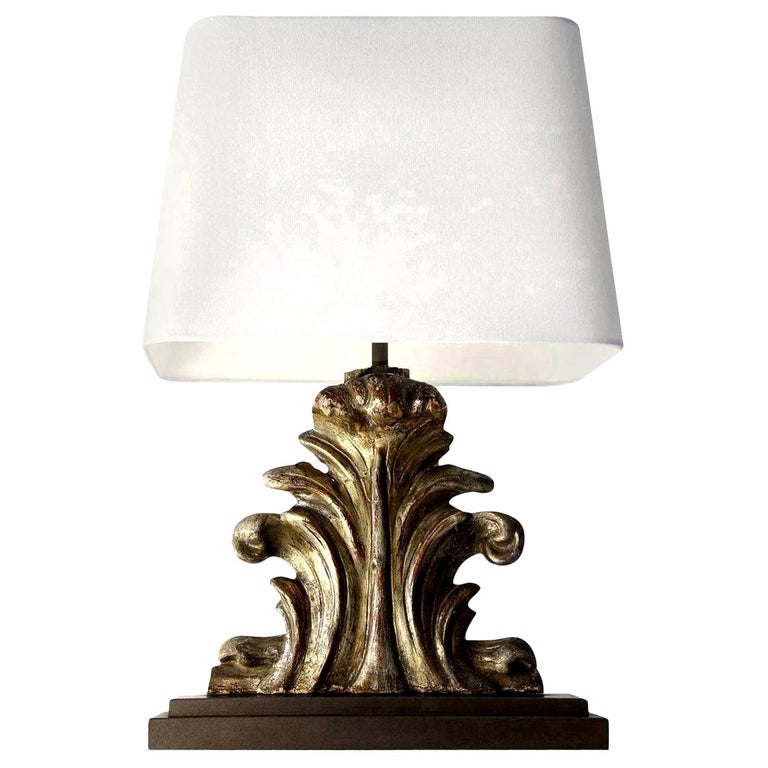 Custom Silvered Table Lamp at 1stDibs