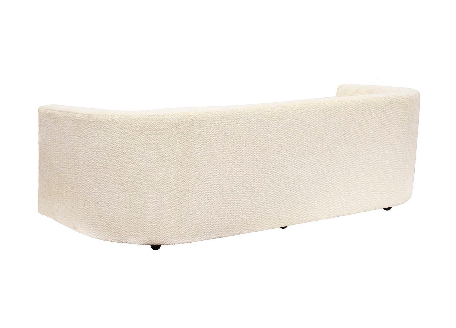 Custom Sofa on Casters in Cream Boucle #2- Two available For Sale at ...